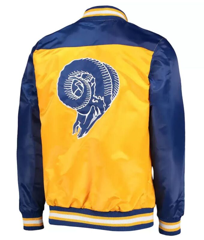 LA Rams Blue and Yellow Varsity Jacket | Los Angeles Rams