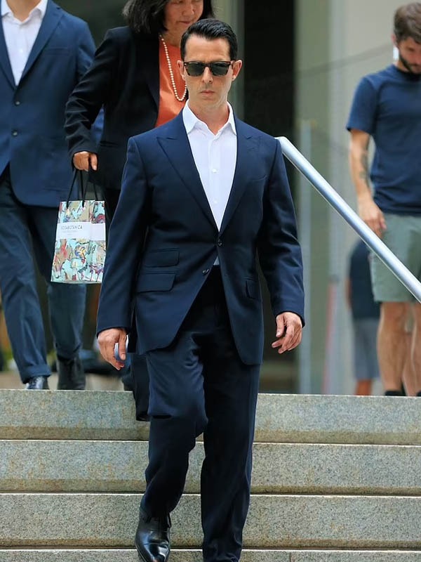 Succession Season 4 Kendall Roy Blue Suit | Herringbone Suit
