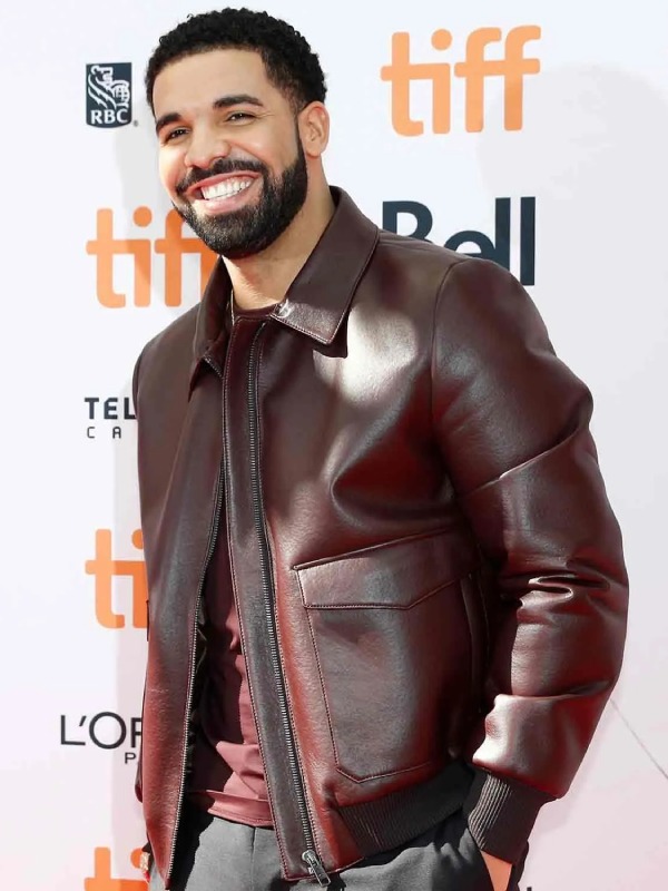 Drake Film Festival Maroon Leather Jacket - Paragon Jackets
