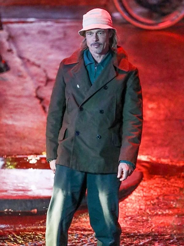Bullet Train Brad Pitt Pea Coat - Paragon Jackets