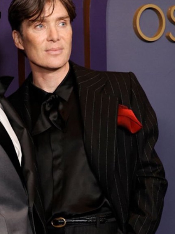 Cillian Murphy 14th Governors Awards Blazer | Pinstripe Suit Jacket
