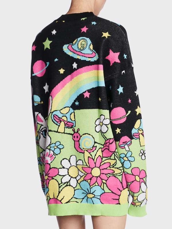 Summer House S8 Danielle Olivera Sweater | Happy Planet Intarsia Sweater