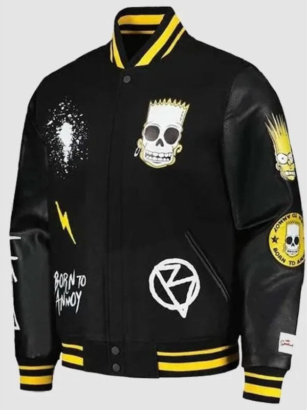 The Simpsons Varsity Jacket | The Simpsons Polished Punk Jacket