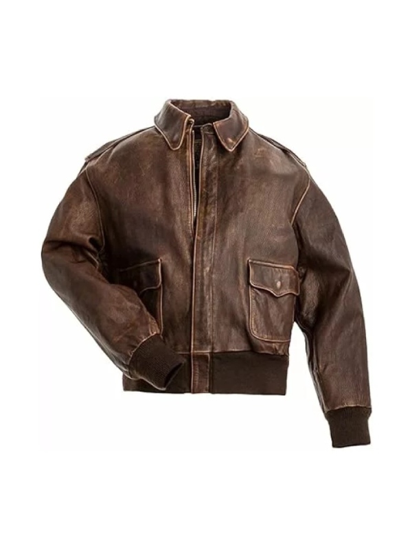 Aviator A2 Brown Distressed Bomber Jacket - Paragon Jackets