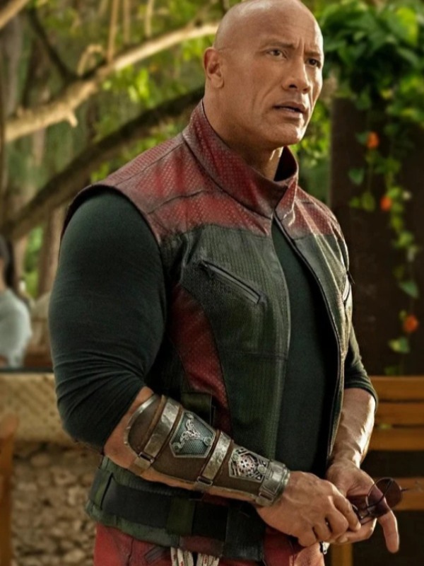 Red One 2024 Dwayne Johnson Leather Vest - Paragon Jackets