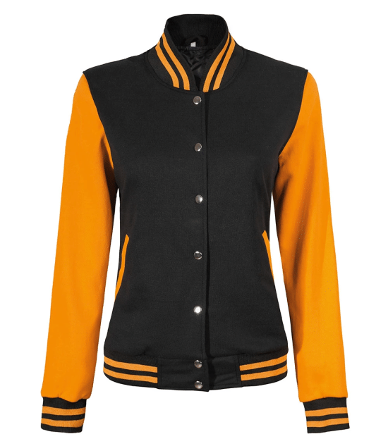 Womens Yellow and Black Varsity Jacket - Paragon Jackets