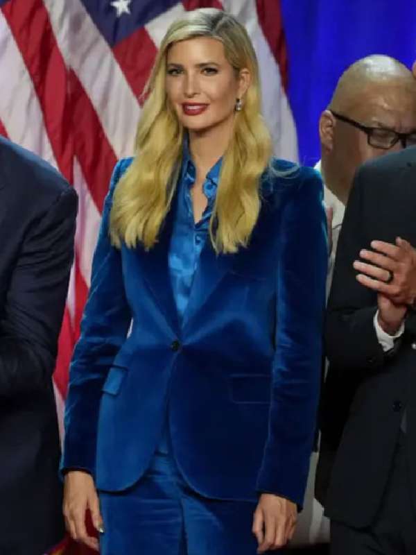 Ivanka Trump Blue Suit | Victory Speech Ivanka Trump Blue Velvet Suit