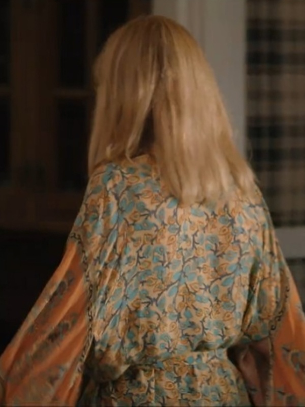 Yellowstone S5 Kelly Reilly Floral Robe | Delirium Kimono Robe - Gold