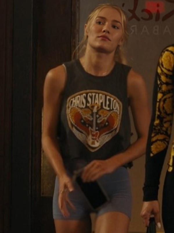 Landman Michelle Randolph T-Shirt | Cobra Flowy Rolled Cuffs Muscle Tee