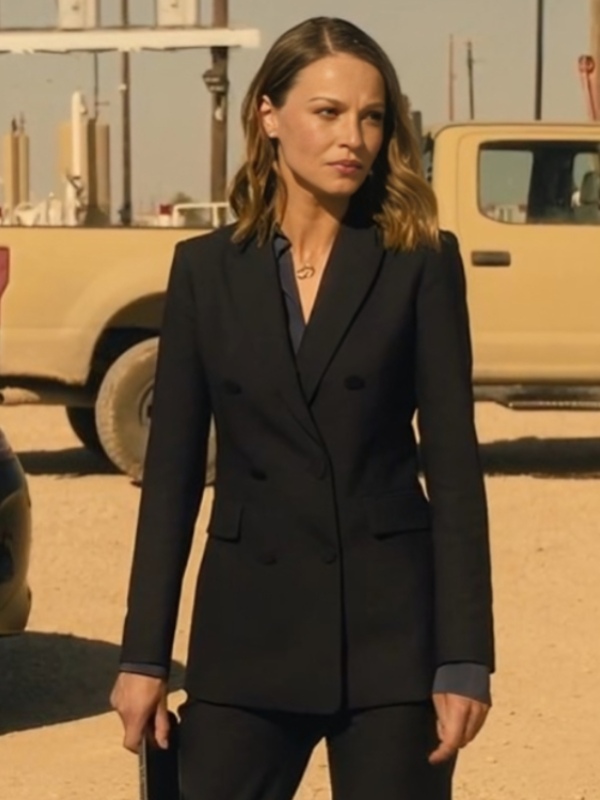 TV Series Landman Kayla Wallace Black Double-Breasted Blazer