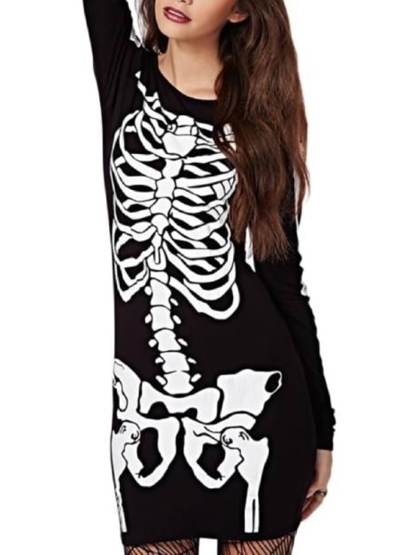 JSFV S8 Sammi Giancola Skeleton Mini Dress | Halloween Costume Skeleton ...