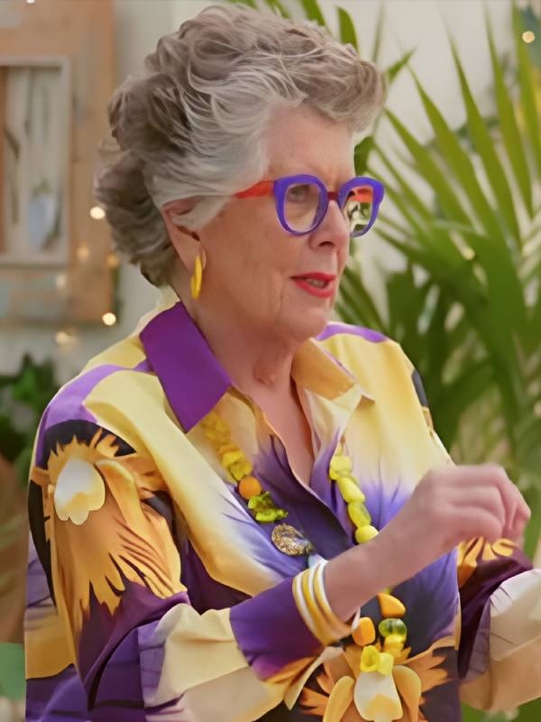 Great British Bake Off S16 Prue Leith Floral Print Blouse - Paragon Jackets
