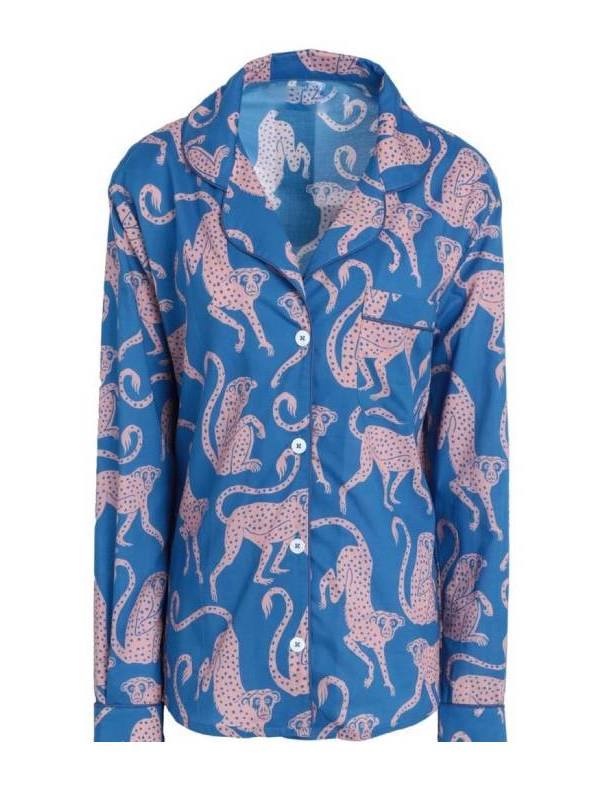 The Roses 2025 Olivia Colman Blue Printed Pajama Set | Chango Print PJ Set