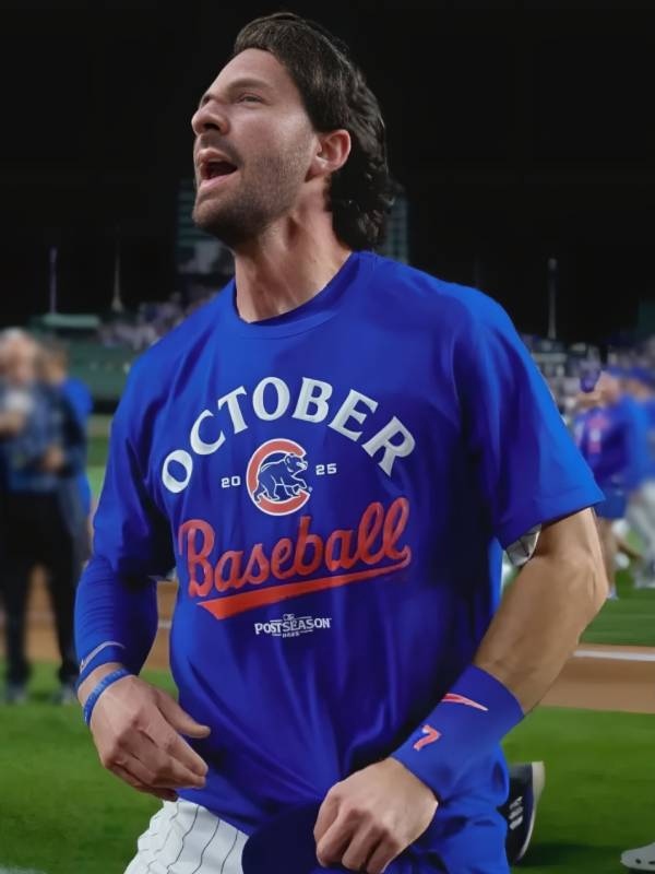 Chicago Cubs October Baseball Blue T-Shirt | Cubs 2025 MLB Locker Room Tee