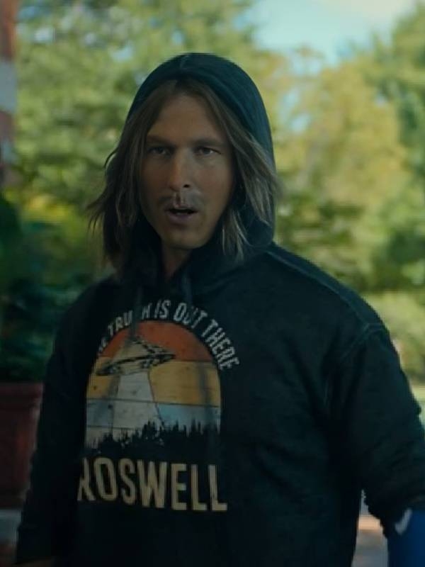 Chad Powers 2025 Glen Powell Gray Hoodie | Roswell New Mexico UFO Hoodie