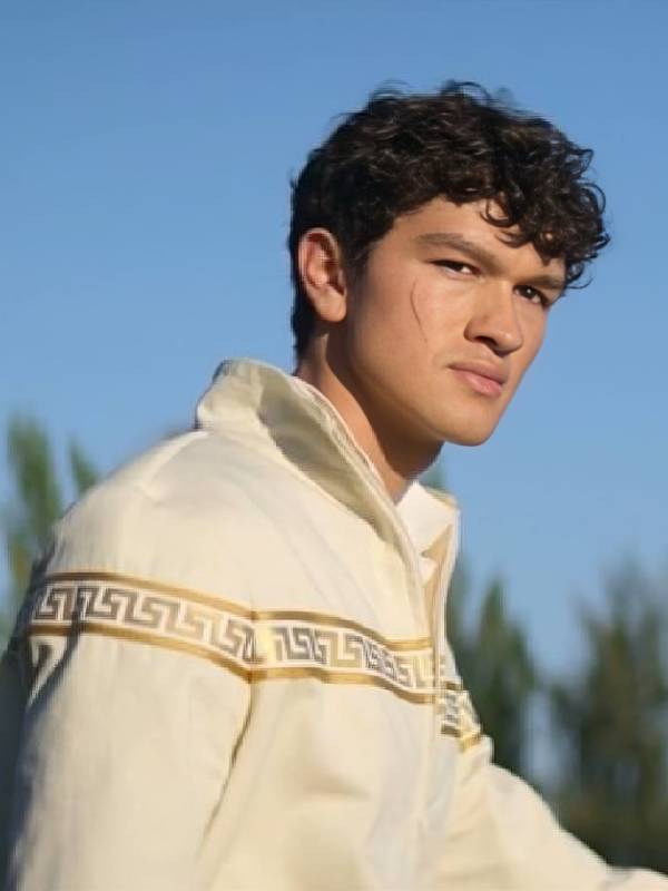 PJO S2 Luke Castellan White Jacket | Greek Key Trim Motif Jacket