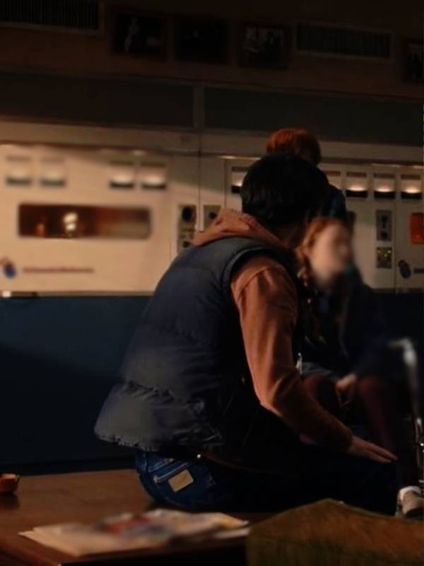 Stranger Things S5 Noah Schnapp Puffer Vest | Corduroy Panel Puffer Vest