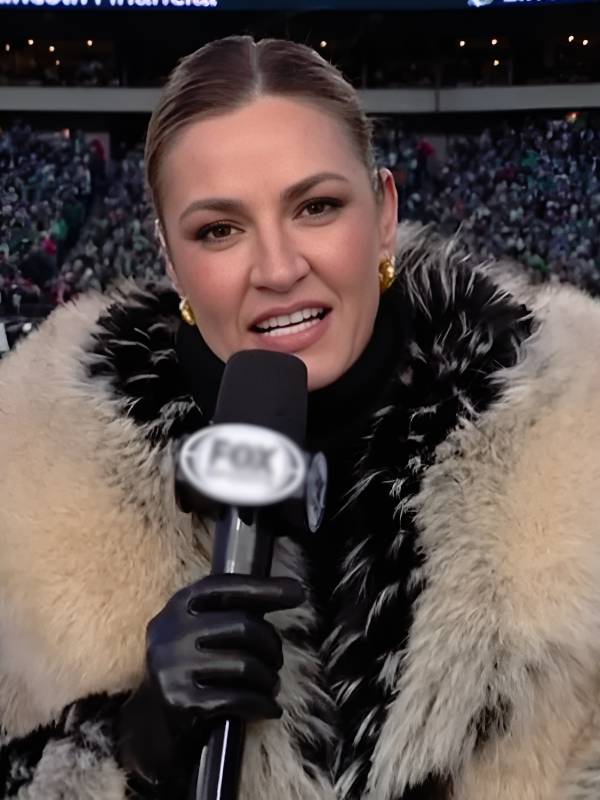 Playoff Game Erin Andrews Fur Jacket | The Faux Fox Coat - Sand Noir