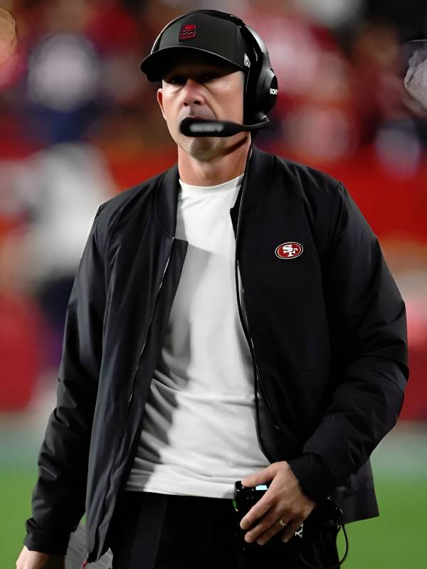 49ers vs Seahawks Kyle Shanahan Black Bomber Jacket