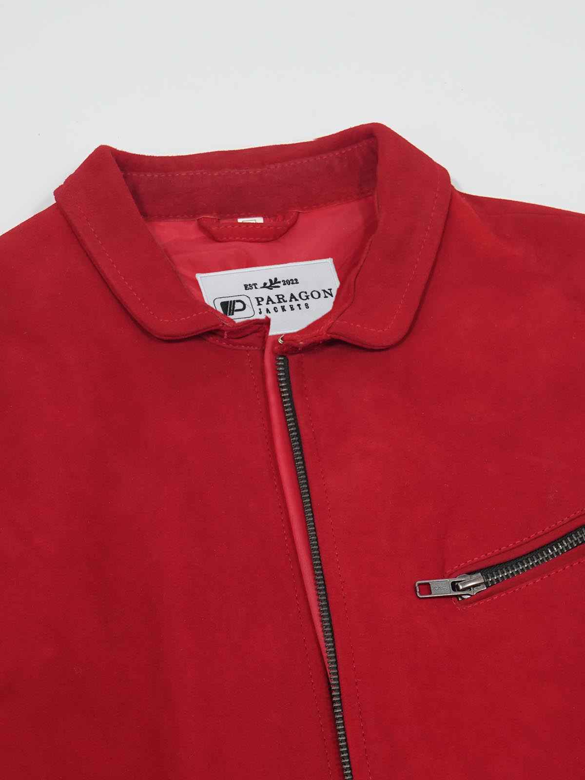 Crimson Axis Suede-Style Zip Jacket for Men - Paragon Jackets